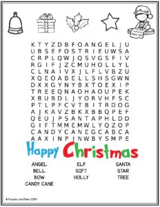 Happy Christmas Word Search - puzzlesandplans.com