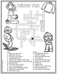 January Crossword Puzzle Printable for Kids - puzzlesandplans.com